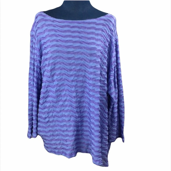 cut loose | Tops | Cut Loose Purple Blue Wave Asymmetrical Top Womens ...